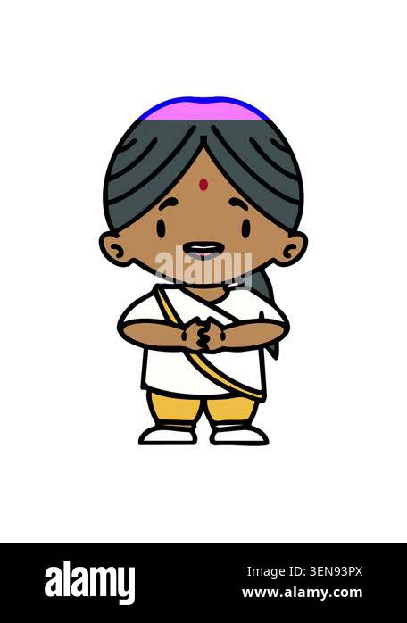 power up animation of happy indian woman in modern sash Stock Video ...