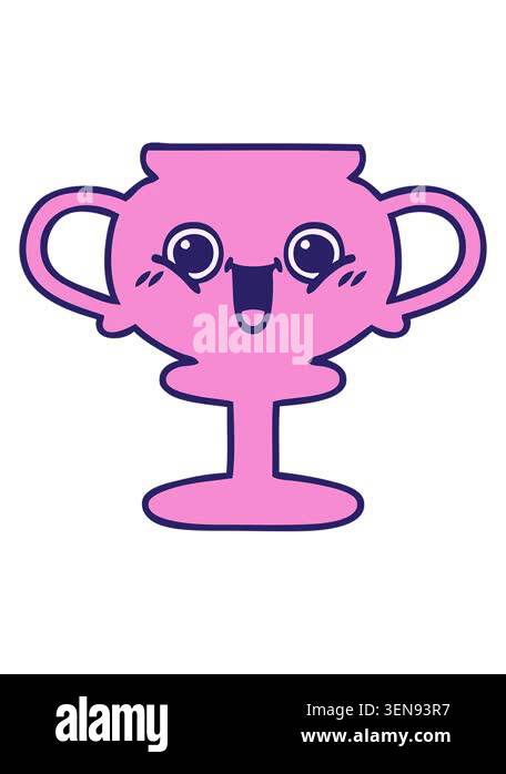 shine light effect animation of cute cartoon of a trophy Stock Video ...