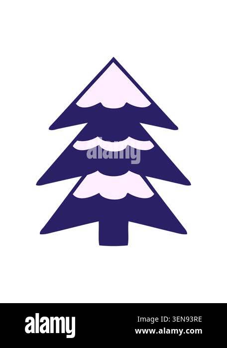 bobbing motion animation of cute cartoon of a snow covered tree Stock ...