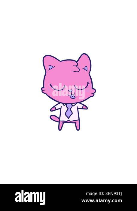 splitting effect animation of cartoon business cat Stock Video Footage ...