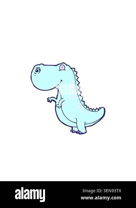 blinking radial lines animation of dinosaur cartoon Stock Video Footage ...