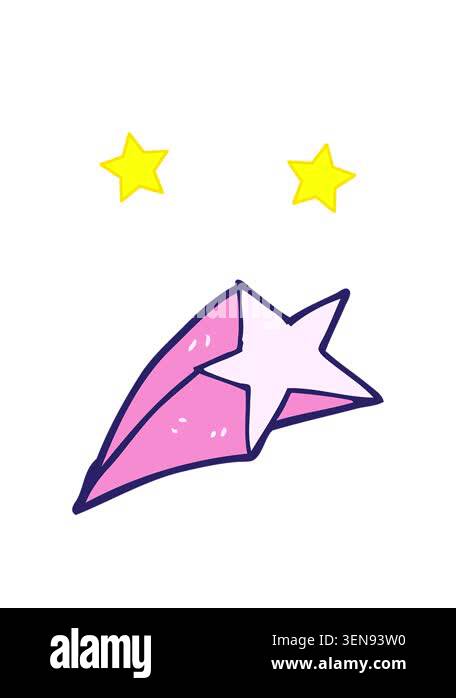 spinning stars animation of cartoon doodle shooting star Stock Video ...