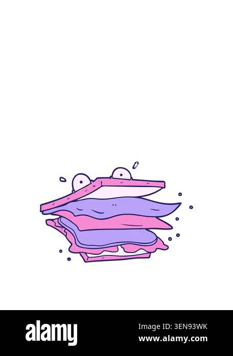 stretching up animation of sandwich cartoon character Stock Video ...