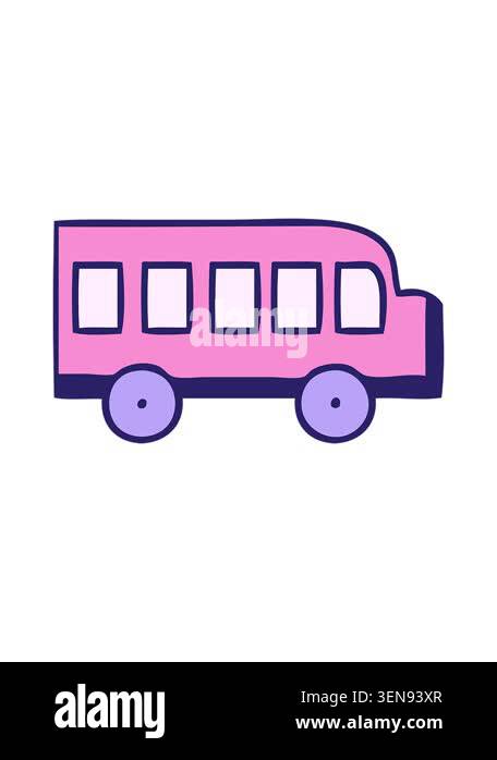 jiggle and pause animation of cute cartoon of a school bus Stock Video ...