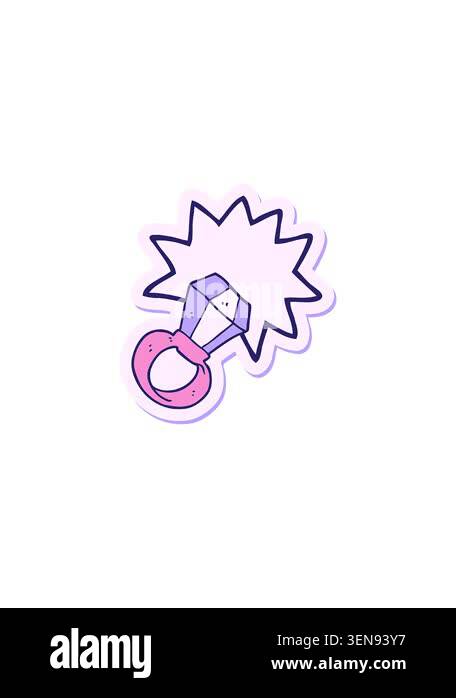 radioactive glowing animation of sticker of a cartoon huge engagement ...
