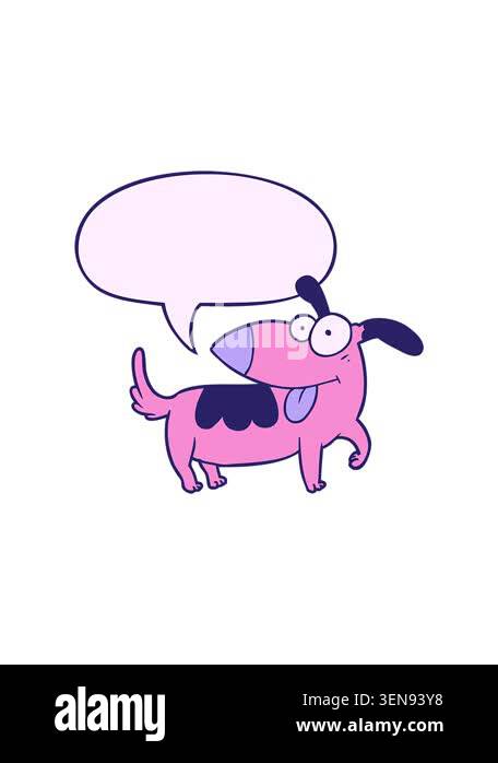 attention grabbing animation of cartoon happy dog with speech bubble ...