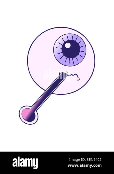 shine light effect animation of cartoon ill eyeball Stock Video Footage ...