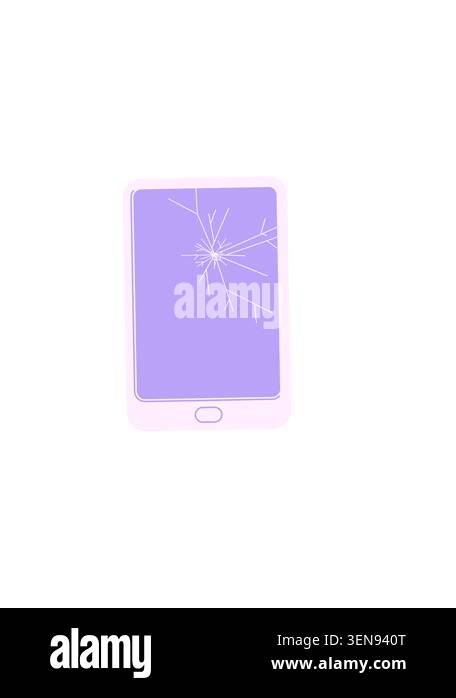horizontally vibrating animation of cracked tablet device Stock Video ...