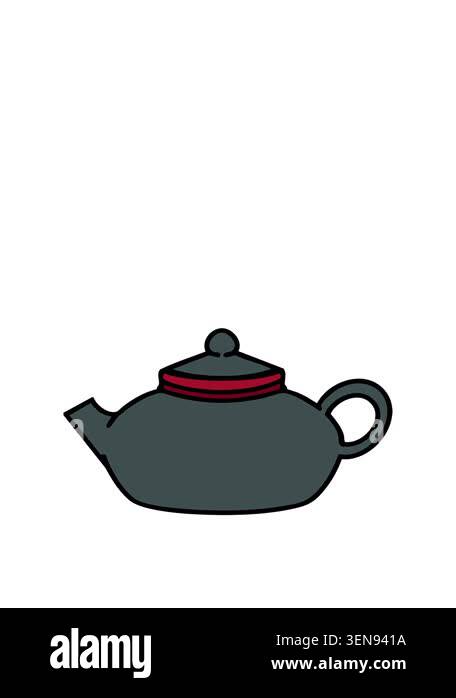 stretching up animation of a plain japanese tea pot Stock Video Footage ...