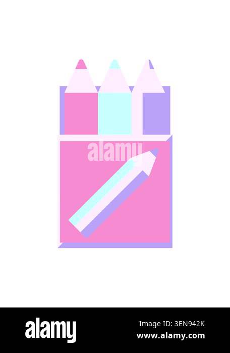 jiggle and pause animation of a pack of coloring pencils graphic vector ...