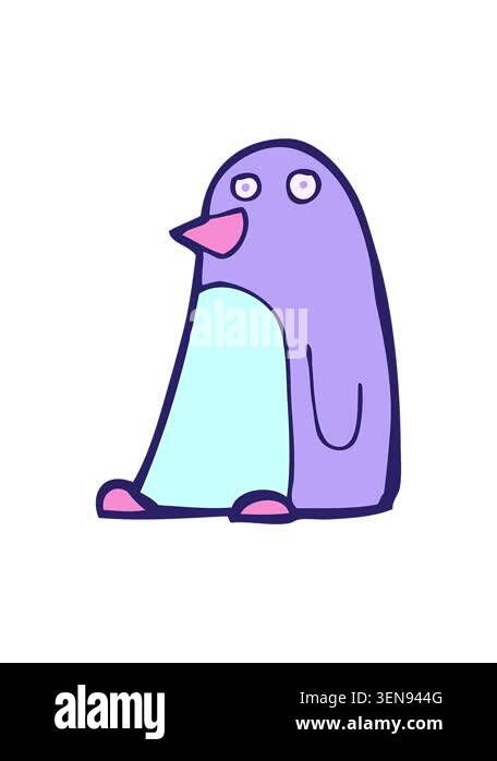 shine light effect animation of cartoon penguin illustration Stock ...