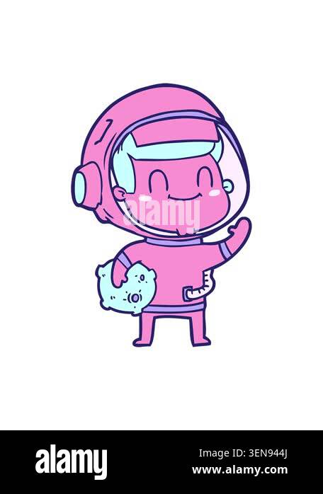 shine light effect animation of cartoon astronaut man Stock Video ...