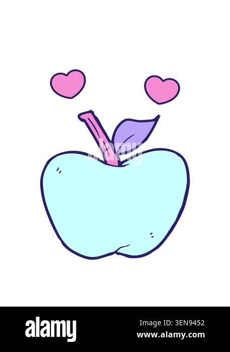 spinning hearts animation of apple cartoon design Stock Video Footage ...
