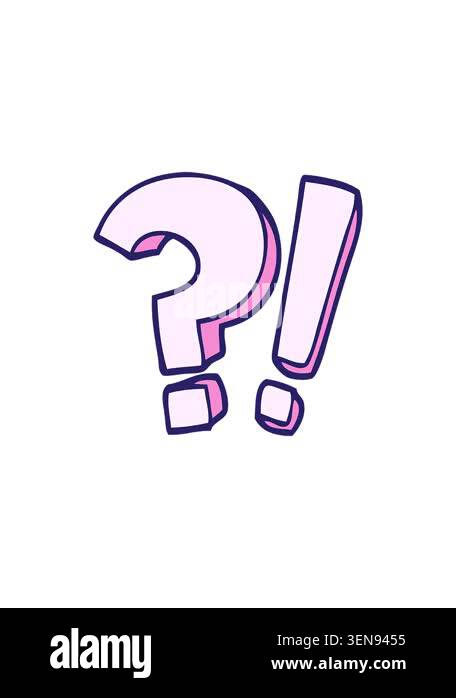 radioactive glowing animation of cartoon doodle question mark and ...