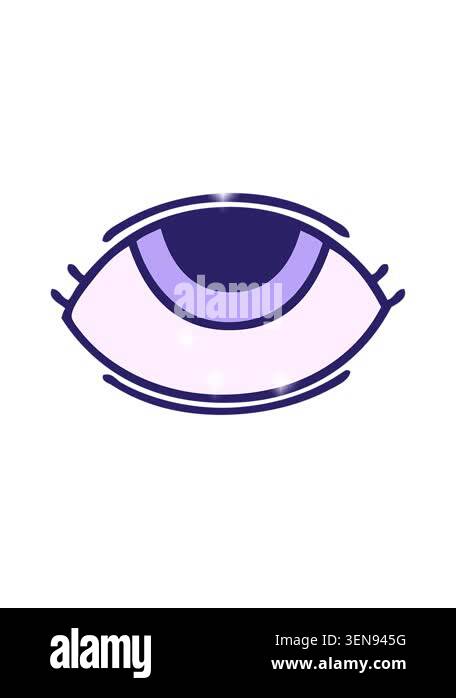 glitter effect animation of flat color retro cartoon of a eye looking ...