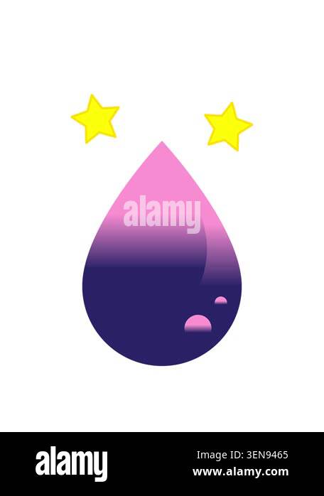 spinning stars animation of a blood drop graphic vector illustration ...