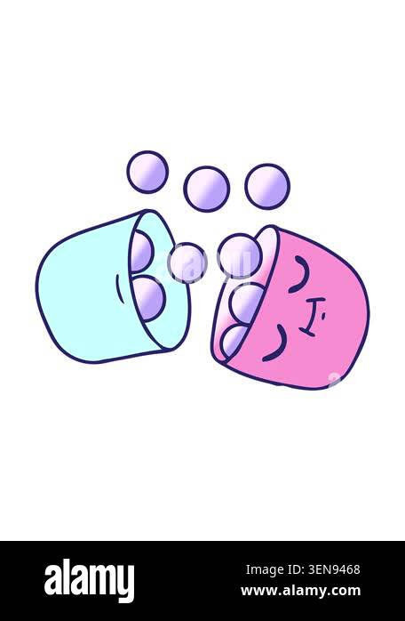 bobbing motion animation of freehand drawn gradient cartoon of a ...