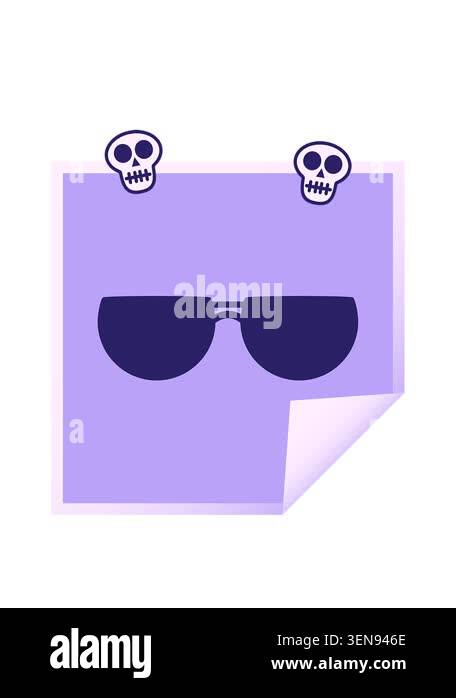 spinning skulls animation of sunglasses illustration sticker Stock ...