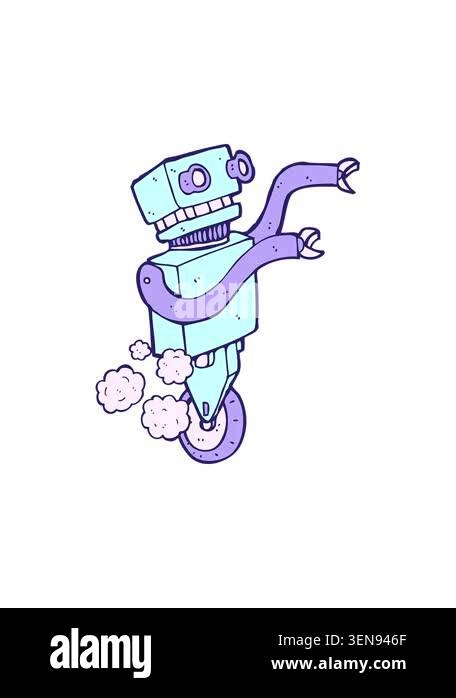 pressure popping animation of cartoon funny robot Stock Video Footage ...