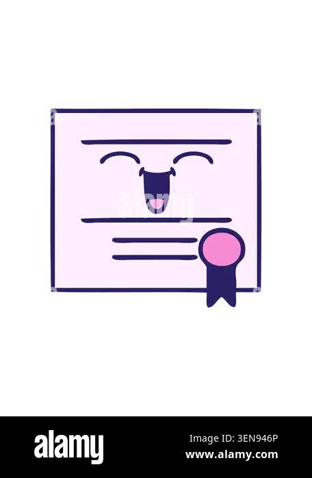 pixelize effect animation of cute cartoon of graduation diploma Stock ...