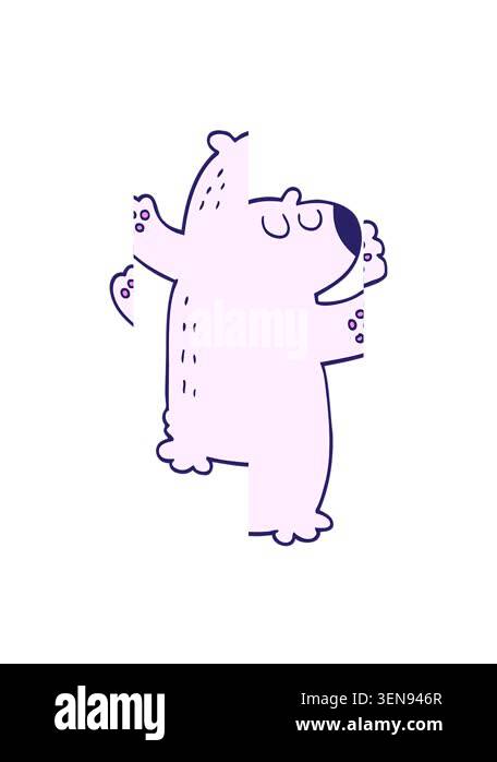 splitting motion animation of polar bear cartoon element Stock Video ...