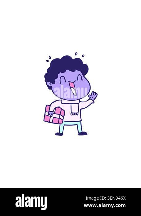 starburst effect animation of a cartoon of a happy man Stock Video ...
