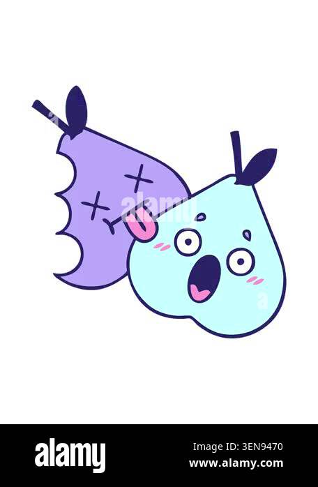pixelize effect animation of cute cartoon of a pears Stock Video ...