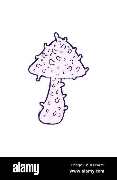 popping motion animation of cartoon drawing of a mushroom Stock Video ...
