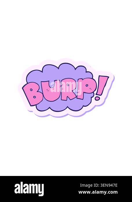 shaking motion animation of cartoon burp text Stock Video Footage - Alamy