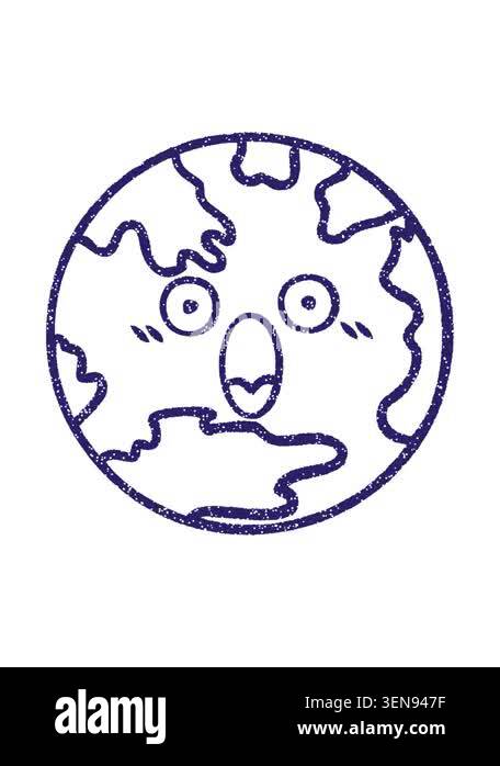 jiggle motion animation of Earth planet Charcoal Drawing Stock Video ...
