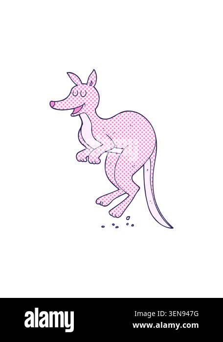 attention grabbing animation of freehand drawn cartoon kangaroo Stock ...