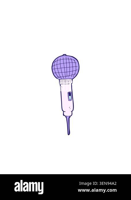 blinking radial lines animation of cartoon microphone illustration ...