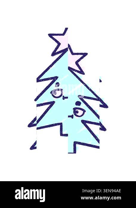 splitting motion animation of Christmas Tree Chalk Drawing Stock Video ...