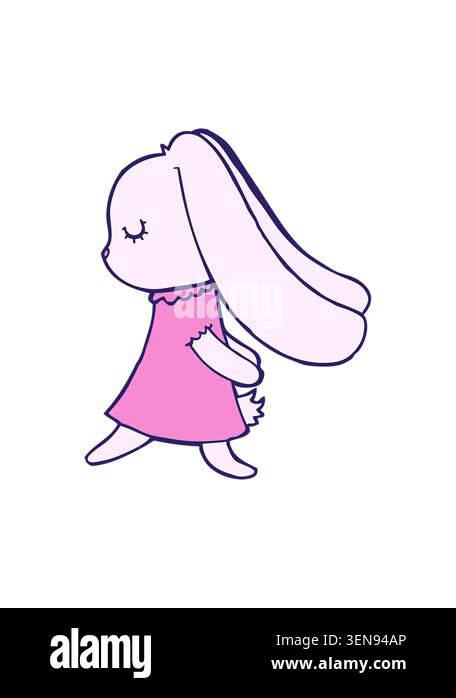 bobbing motion animation of cartoon rabbit design Stock Video Footage ...