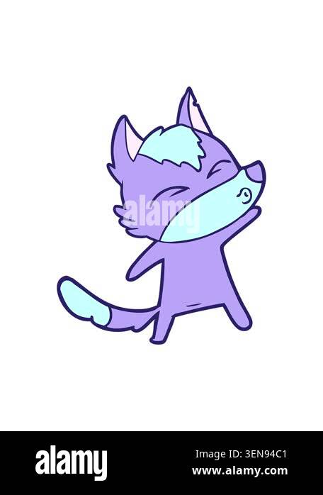 shine light effect animation of a cartoon wolf pouting Stock Video ...