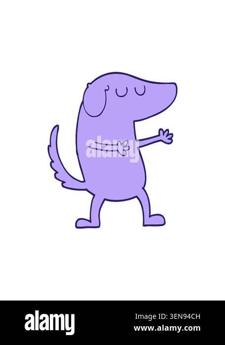 radioactive glowing animation of hand drawn doodle style cartoon happy ...