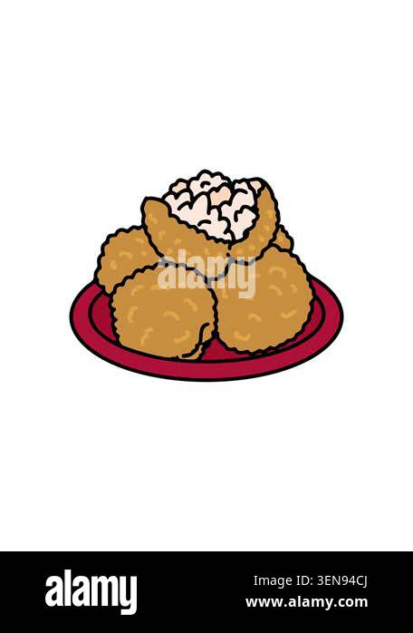 splitting effect animation of brazilian fried bolinho on plate Stock ...