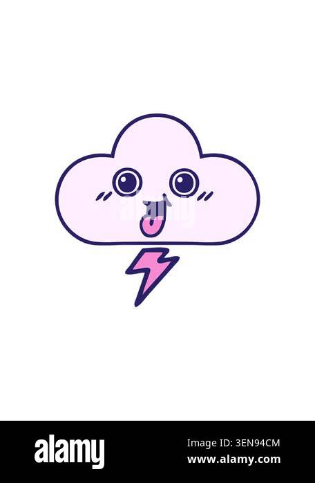 radioactive glowing animation of cartoon of a storm cloud drawing Stock ...