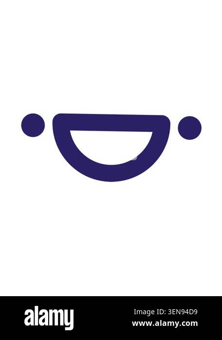 vibrating motion animation of simple cute happy face icon Stock Video ...