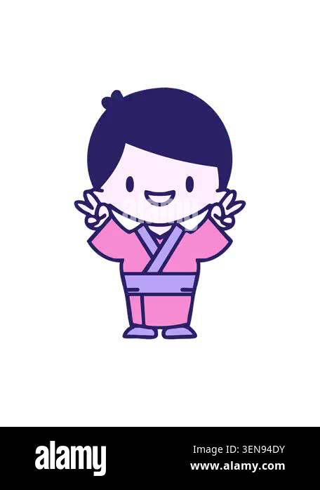 pixelize effect animation of a japanese man celebrating in traditional ...