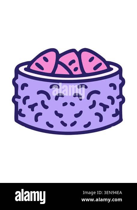 bobbing motion animation of cartoon of traditional japanese sushi ...
