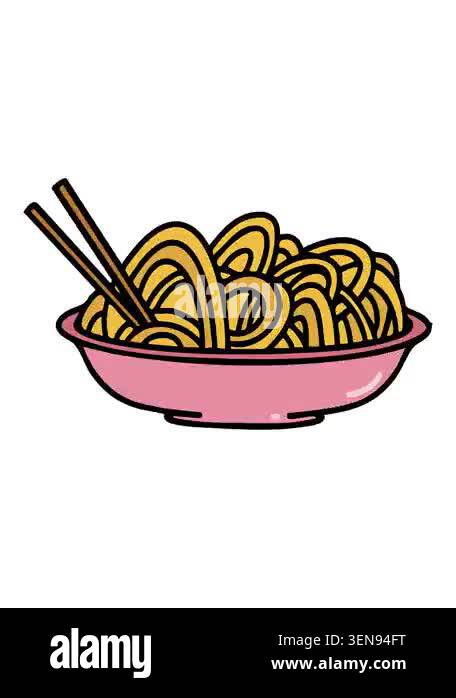 shivering motion animation of udon noodles served in bowl Stock Video ...