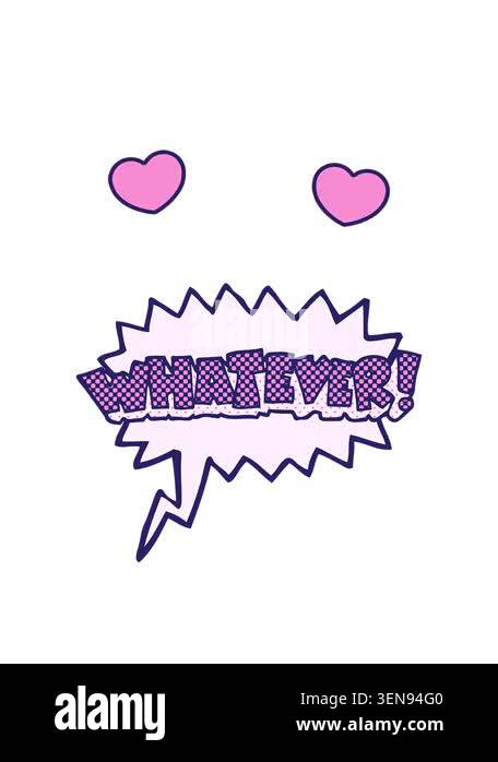 spinning hearts animation of comic book speech bubble cartoon Whatever ...