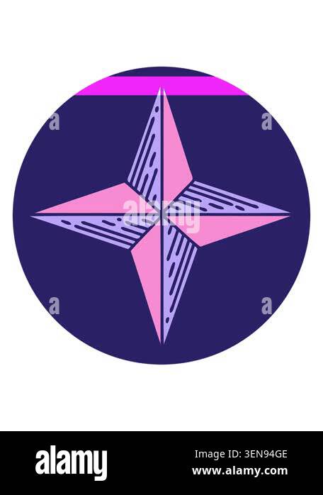 power up animation of an iconic tattoo style image of a star design ...