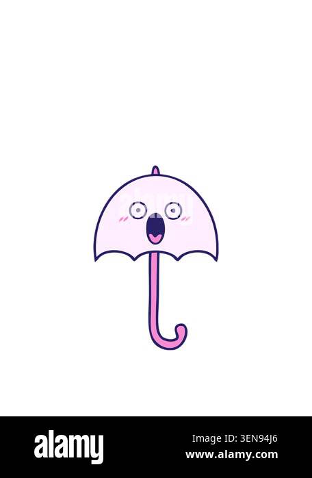 rise and float animation of cartoon of a umbrella Stock Video Footage ...