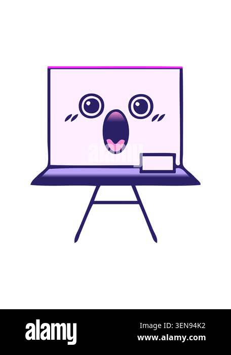 power up animation of gradient shaded cartoon of a white board Stock ...