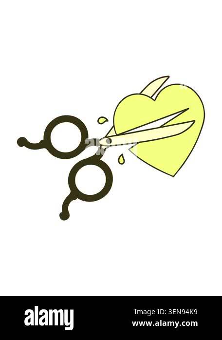 changing color animation of tattoo in traditional style of scissors ...