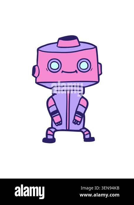 shaking motion animation of a cartoon robot design Stock Video Footage ...
