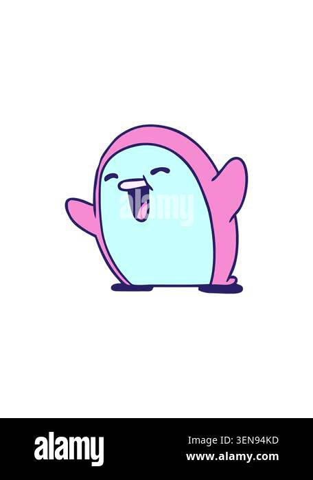 starburst effect animation of penguin kawaii cute cartoon Stock Video ...