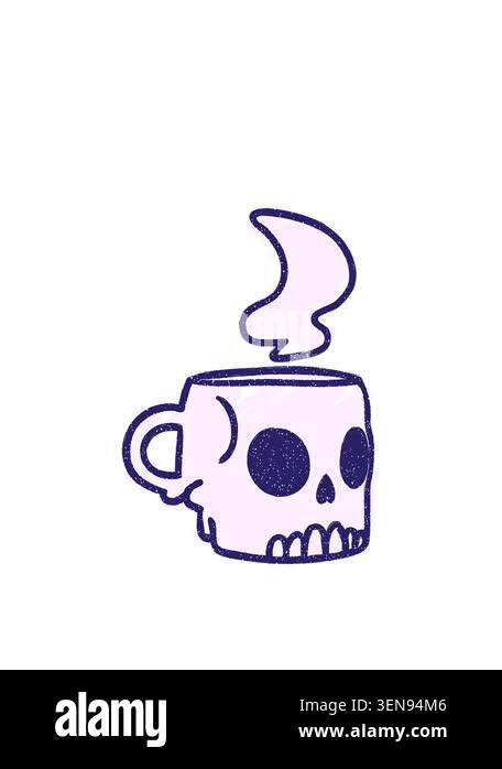 stretching up animation of Skull Mug Chalk Drawing Stock Video Footage ...